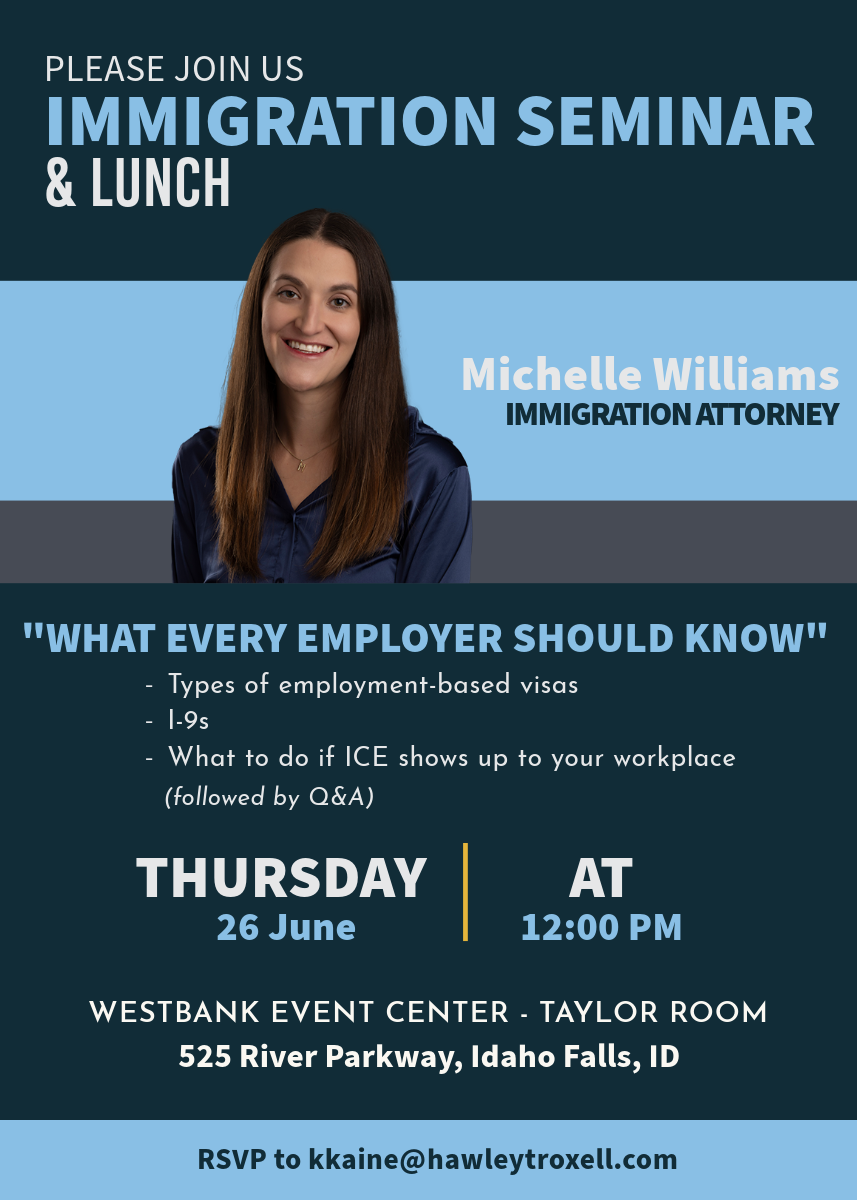 Eventos - Seminário sobre Imigração - "O que todo empregador deve saber"